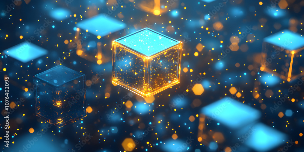 Foto de Stock 3D rendering hexagonal ore, futuristic, sci-fi style ...