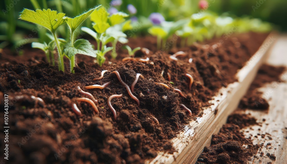 Soil border with earthworms side view background graphic resource image ...