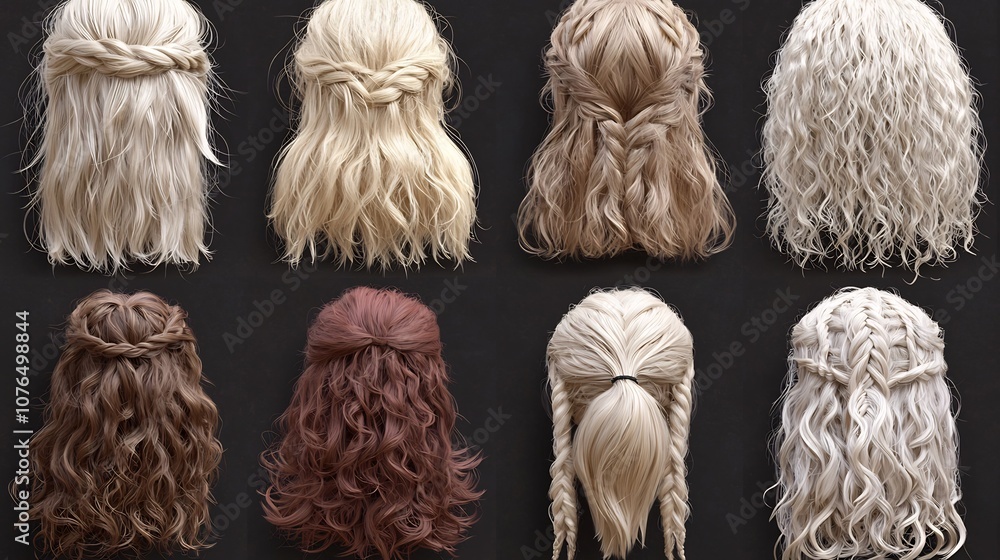 Stylized Flowing Hair Texture with Soft Details and Highlights Stock ...