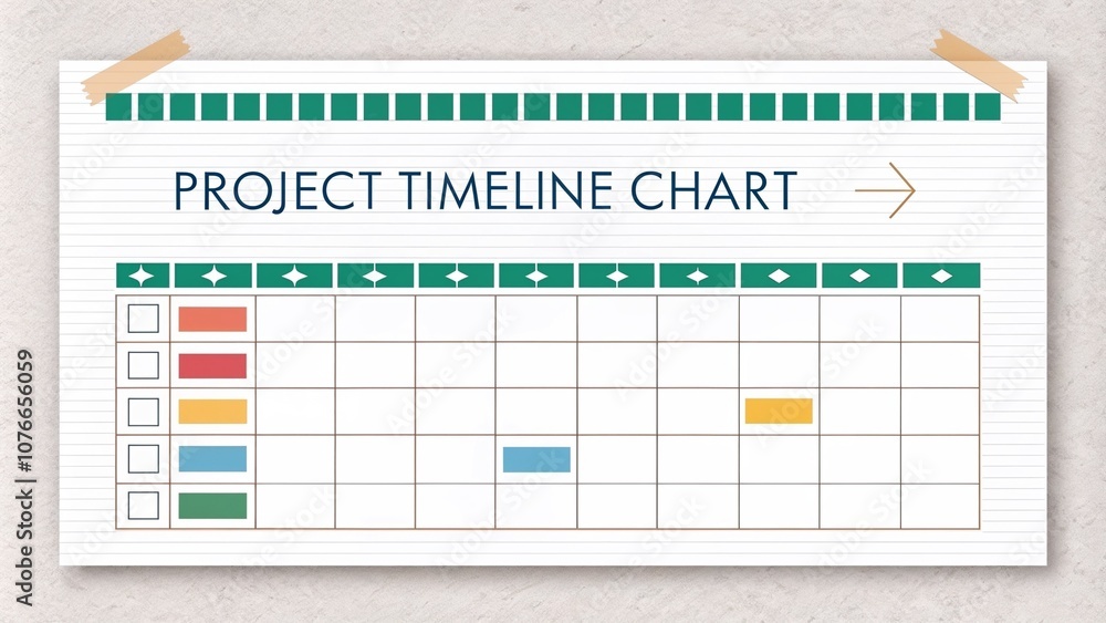 Project timeline chart with color-coded tasks Stock Illustration ...