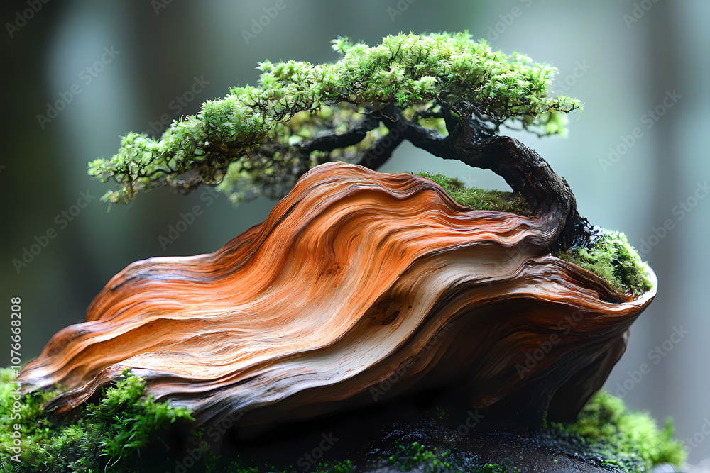 Bonsai,Featuring smooth curves resembling the flowing hair of an ...