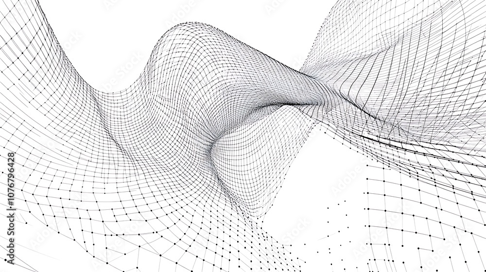 Minimalist wireframe with intersecting lines and dots, offering a tech ...