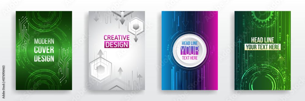 Futuristic background for flyer, brochure. Scientific cover template ...