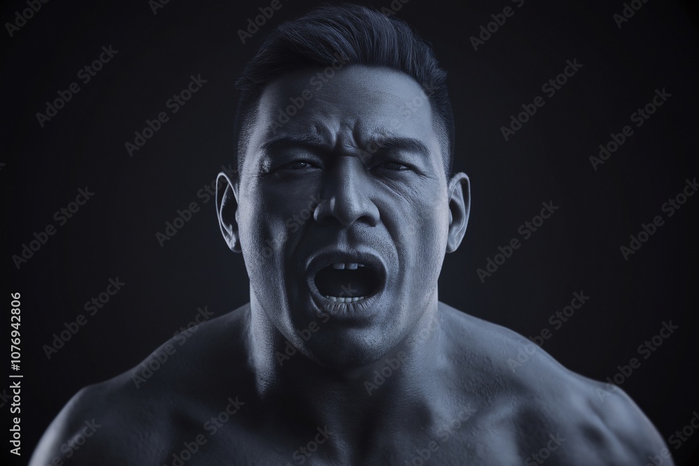 Grit and Determination: A close-up portrait of a determined athlete ...