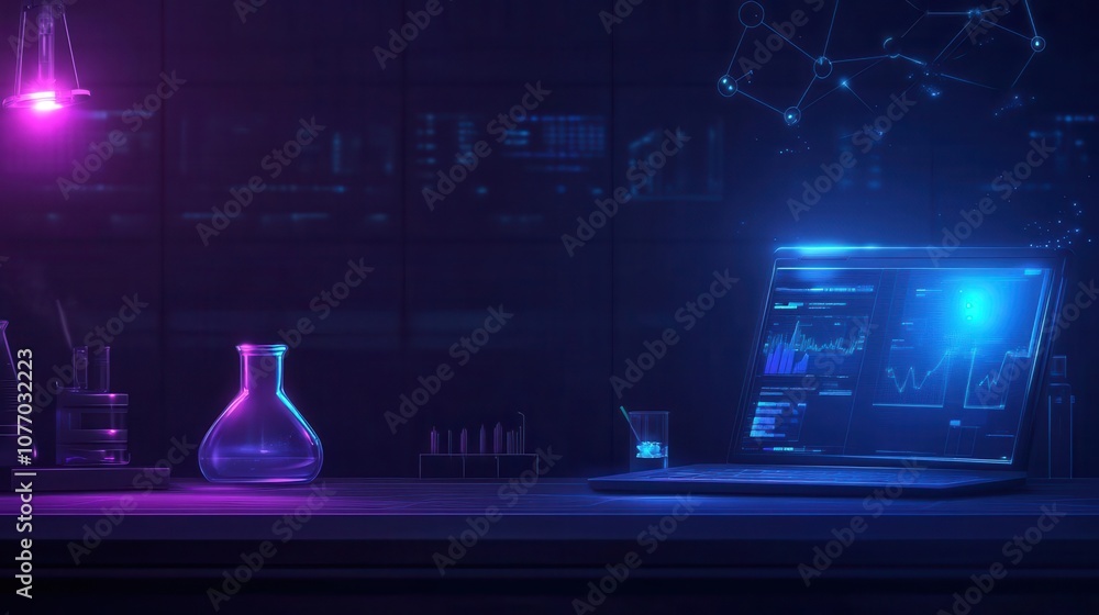 Blank digital lab dashboard, ready for data display, experiment template, hightech setup Stock ...