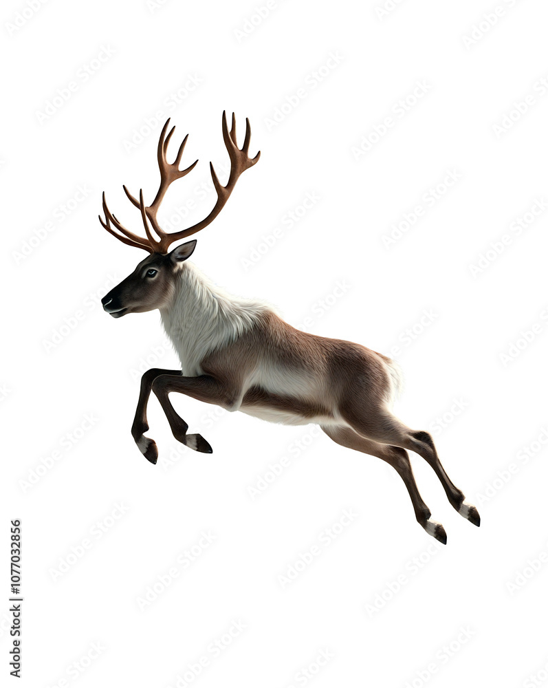 Santa Claus's flying reindeer on transparent background, PNG file ...