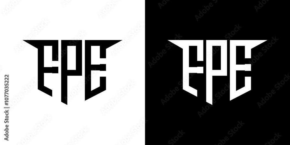 FPE letter logo design with white background in illustrator, vector ...