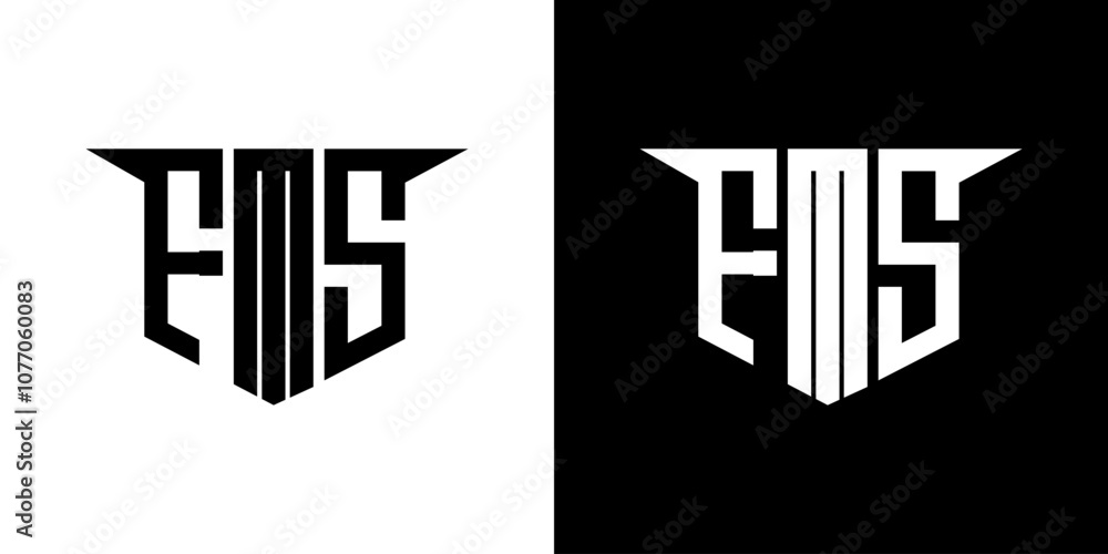 FMS letter logo design with white background in illustrator, vector ...