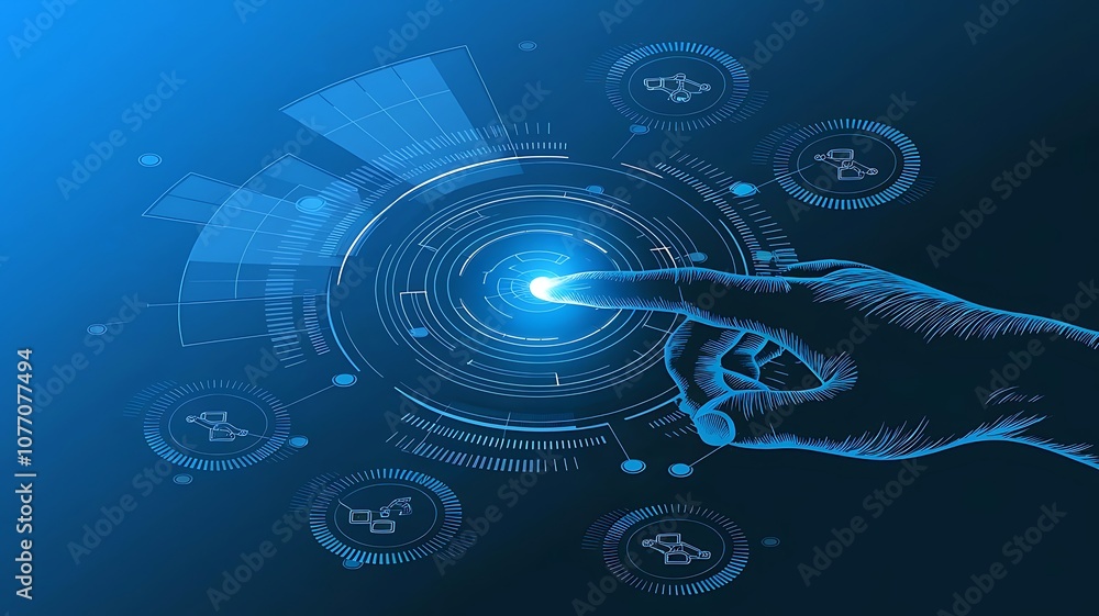 businessman pressing virtual button API, application programming interface. cloud computing ...