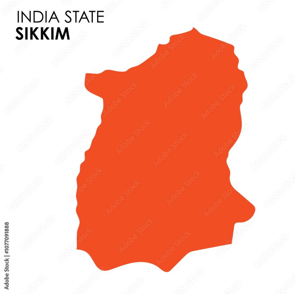 Sikkim map of Indian state. Sikkim map vector illustration. Sikkim ...