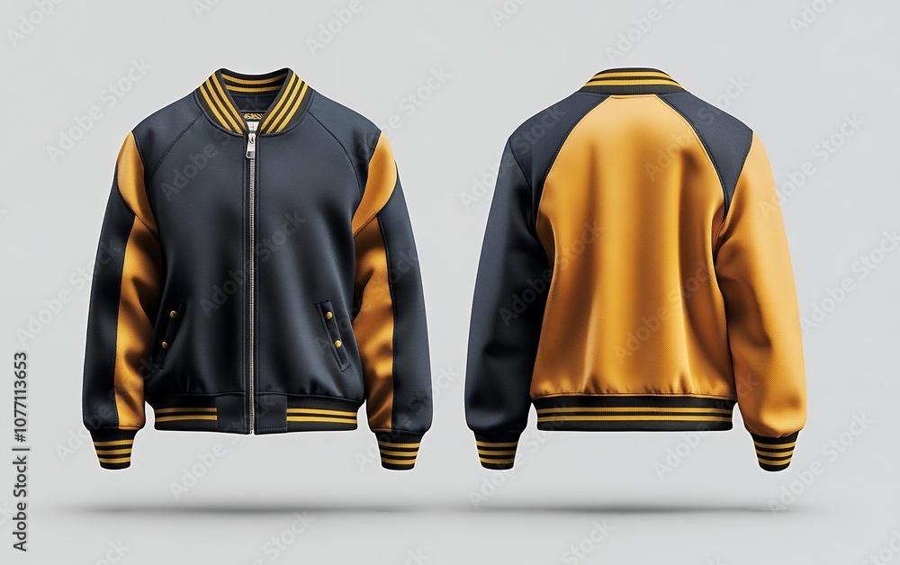 Baseball,varsity jacket mockup, jacket mockup in front side and back ...
