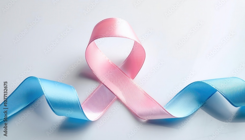 Vibrant Pink and Blue Transgender Awareness Ribbon on Light Background ...