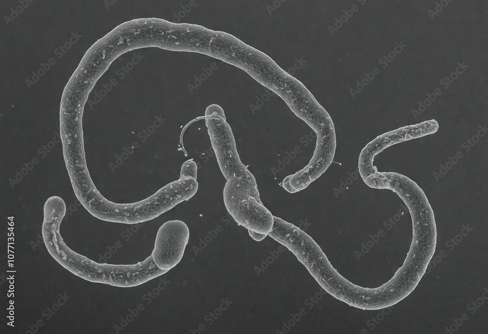 Vibrio cholerae demonstration of the characteristic curved shape of the ...