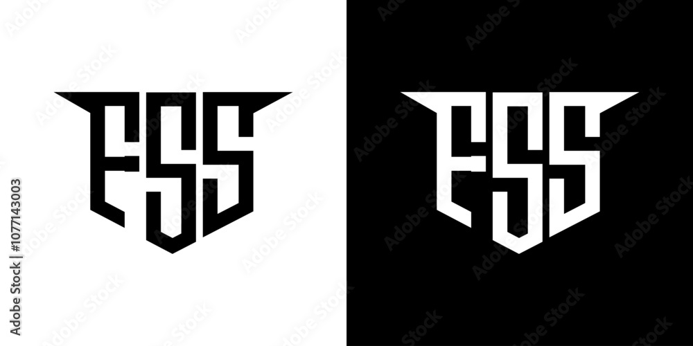 FSS letter logo design with white background in illustrator, vector ...