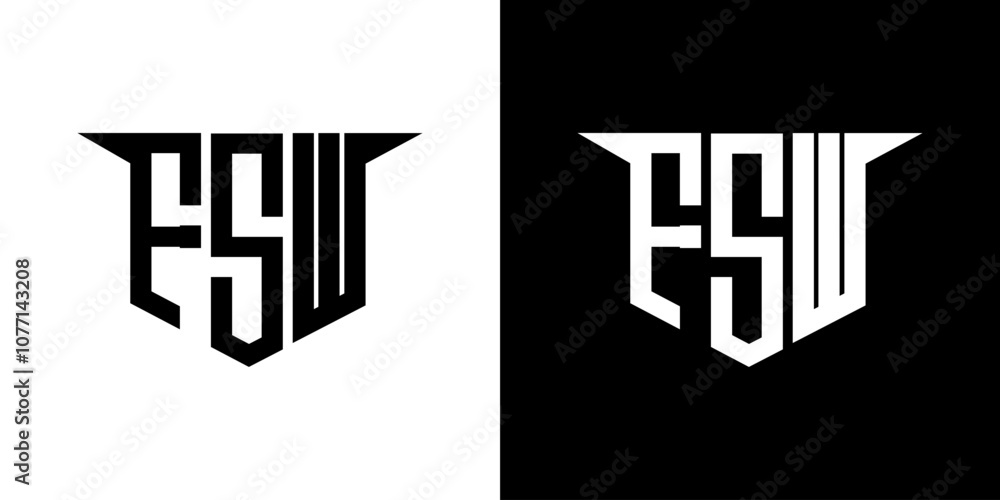 FSW letter logo design with white background in illustrator, vector ...