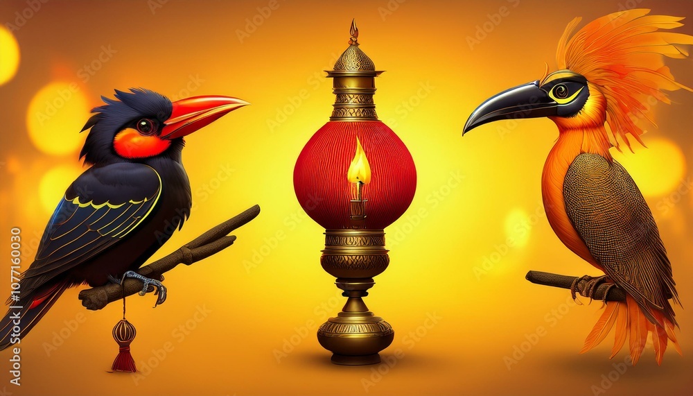 Mystical Birds of India: A Golden Oriole, Fierce Kingfisher, and ...