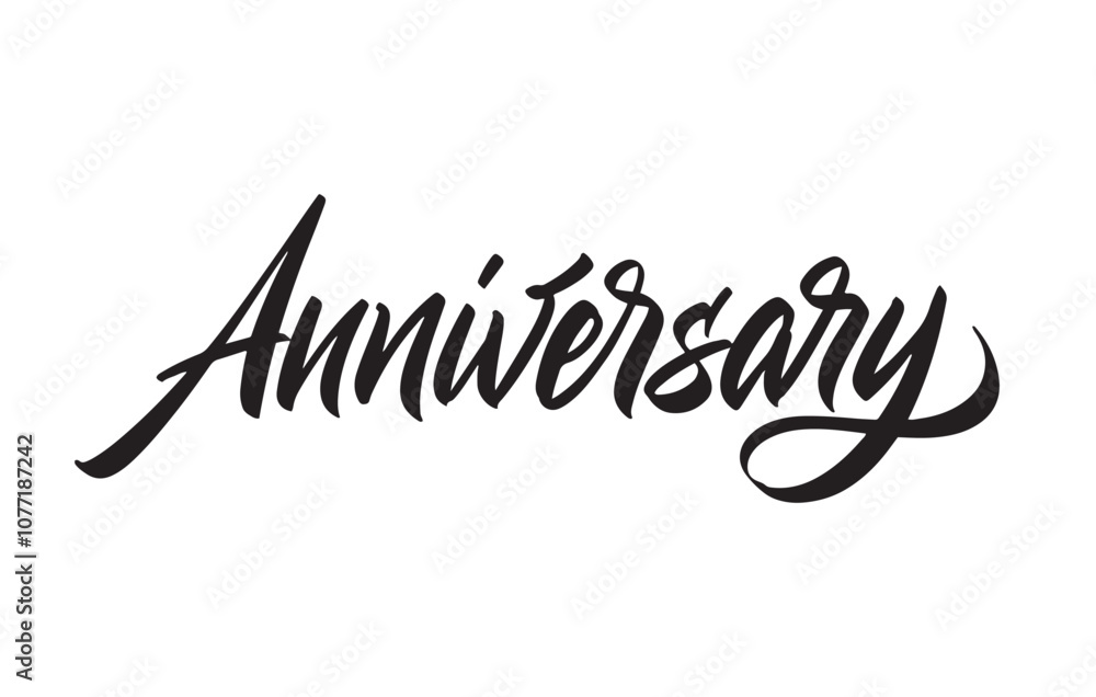 Anniversary Artistic Expressive Lettering. Handwritten Script Font ...