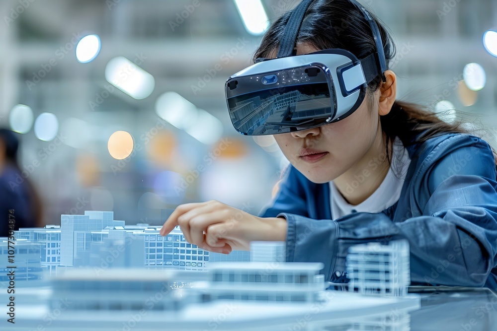 Future-Focused: Asian Female Architect or Engineer Utilizing VR ...