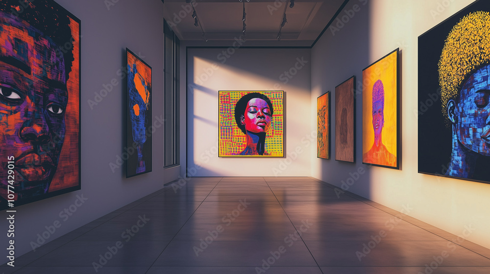 Contemporary exhibition showcasing African American art in a modern ...
