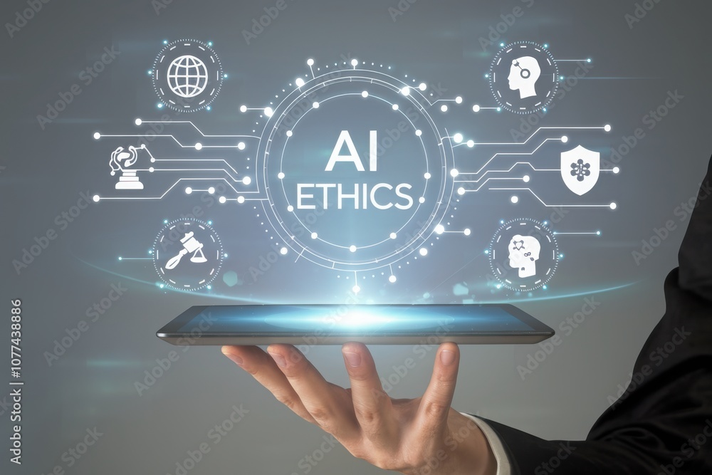 Stock-Illustration „AI ethics and law in artificial intelligence ...
