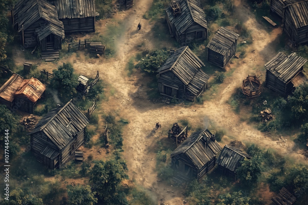 Rural Village Road Rustic Town Street and Houses Tabletop RPG Map ...