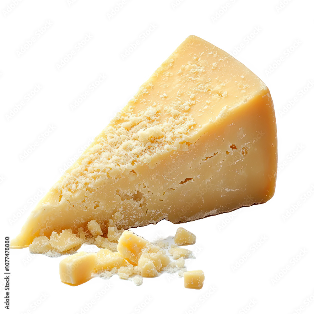 Ilustrace Cheese isolated parmesan crumble white piece cheddar bit ...
