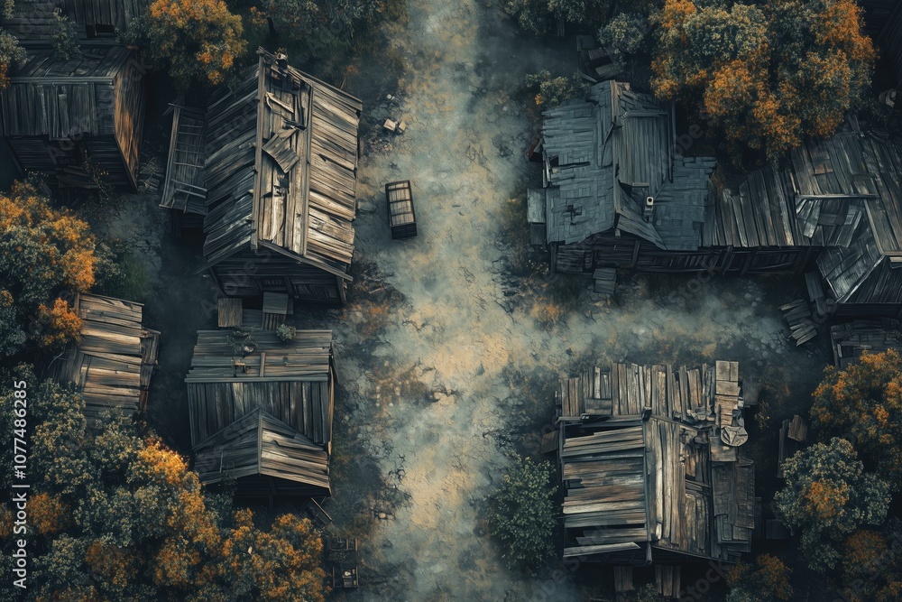 Rural Village Road Rustic Town Street and Houses Tabletop RPG Map ...