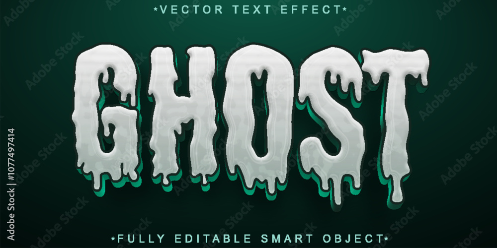 Cartoon Dripping Ghost Vector Fully Editable Smart Object Text Effect ...