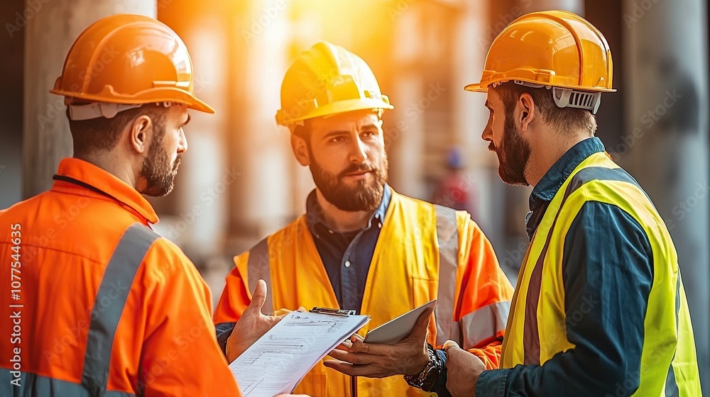 Civil Engineers Engaging in Professional Discussion Over Concrete ...