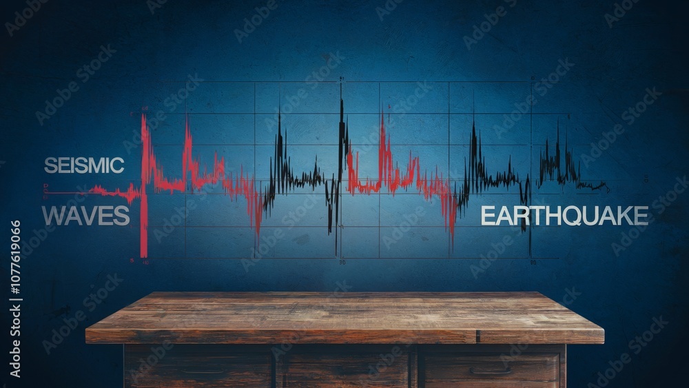 Graph of seismic waves illustrating the intensity and pattern of ...