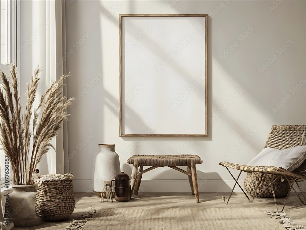 mockup pour un tableau encadre avec une caisse americaine de 60 cm de ...