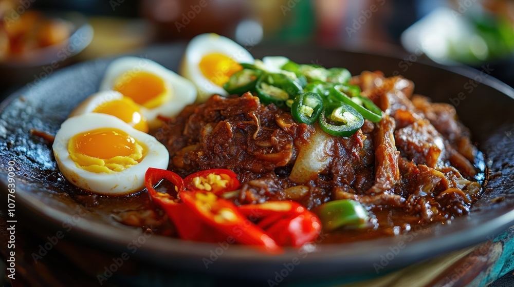 Rawon, a rich, savory Indonesian beef soup, is packed with deep flavors ...