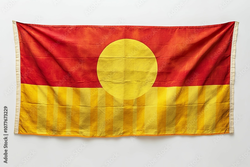 Aboriginal Flag with Red, Yellow, and Black Colors Stock Illustration ...
