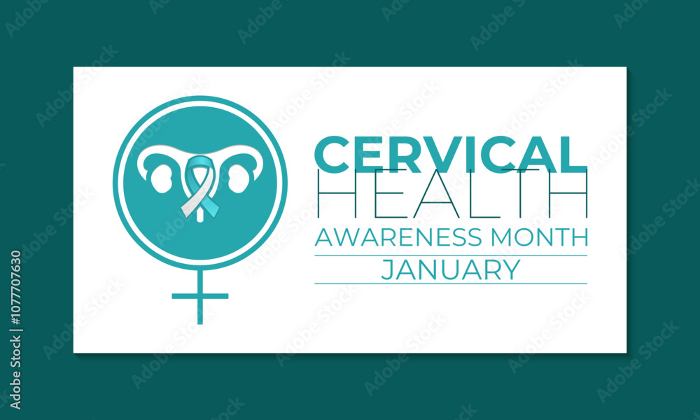 Cervical cancer prevention week of European. Design for cards, prints ...