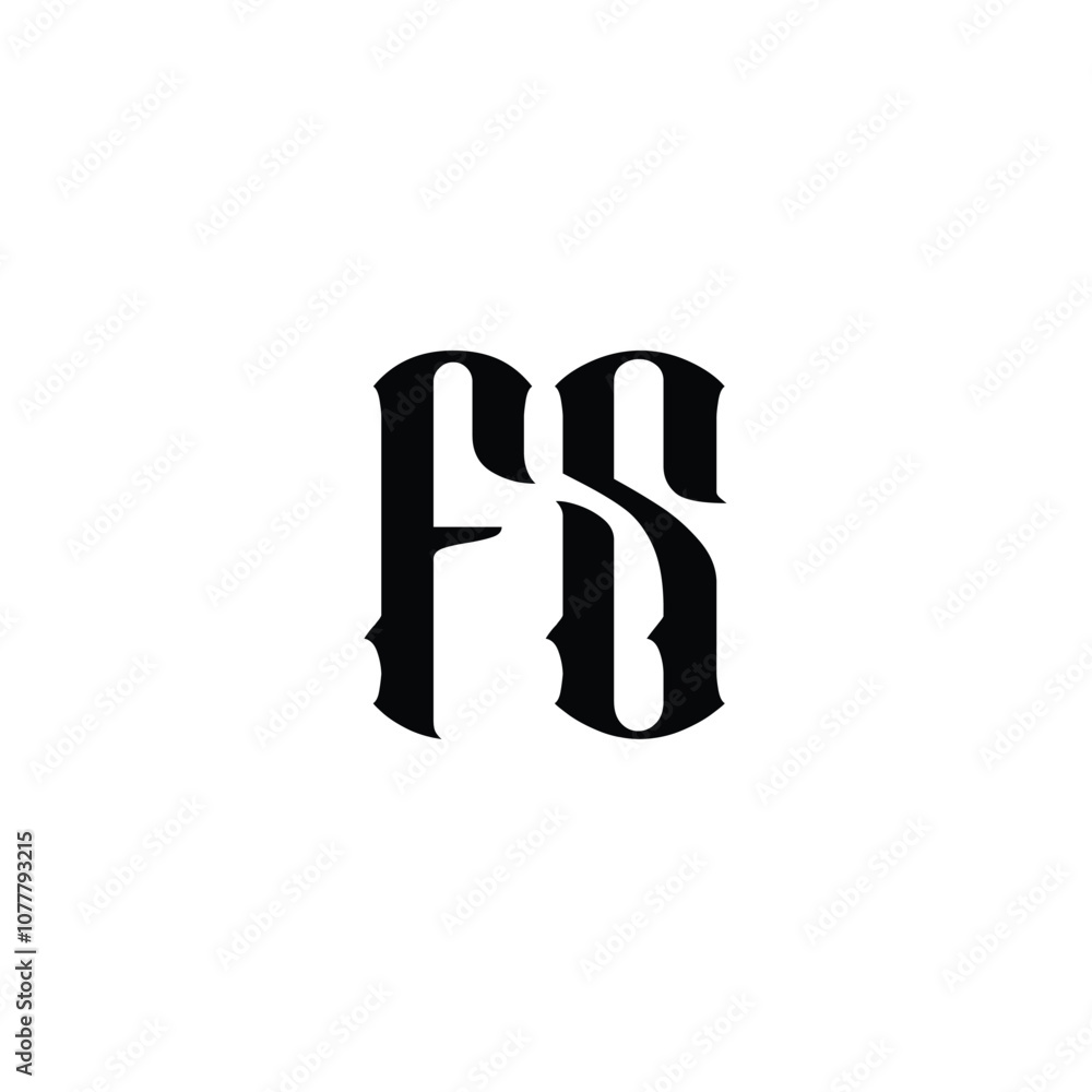 FS monogram logo design letter text name symbol monochrome logotype ...