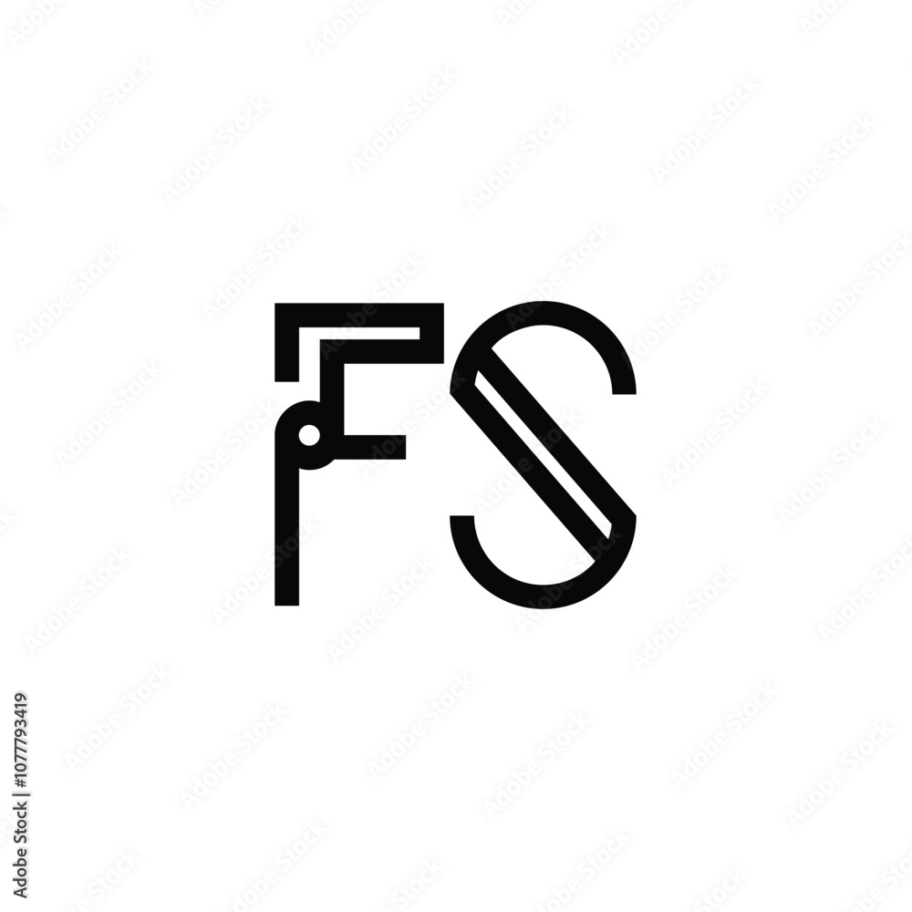 FS monogram logo design letter text name symbol monochrome logotype ...
