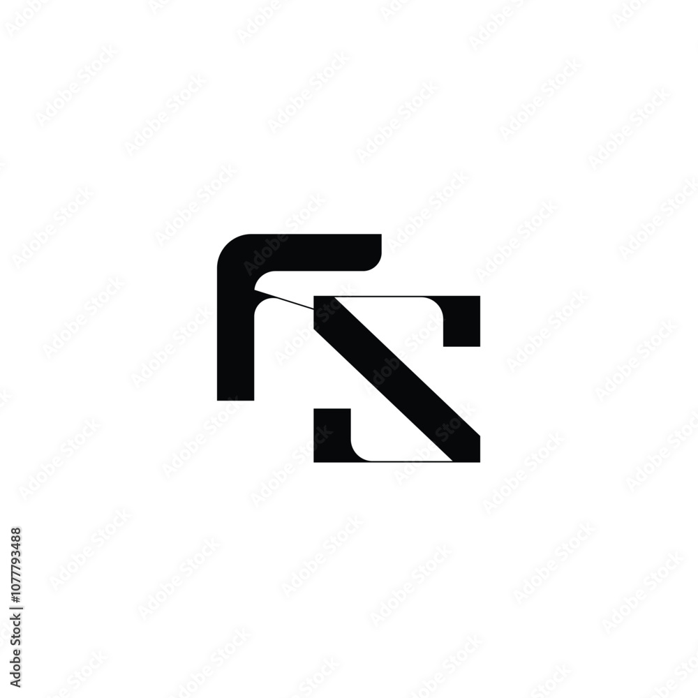 FS monogram logo design letter text name symbol monochrome logotype ...