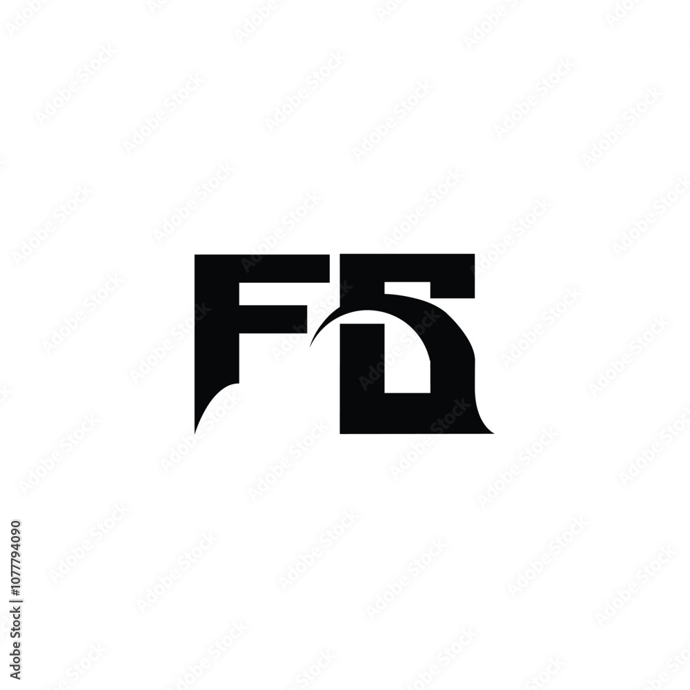 FS monogram logo design letter text name symbol monochrome logotype ...