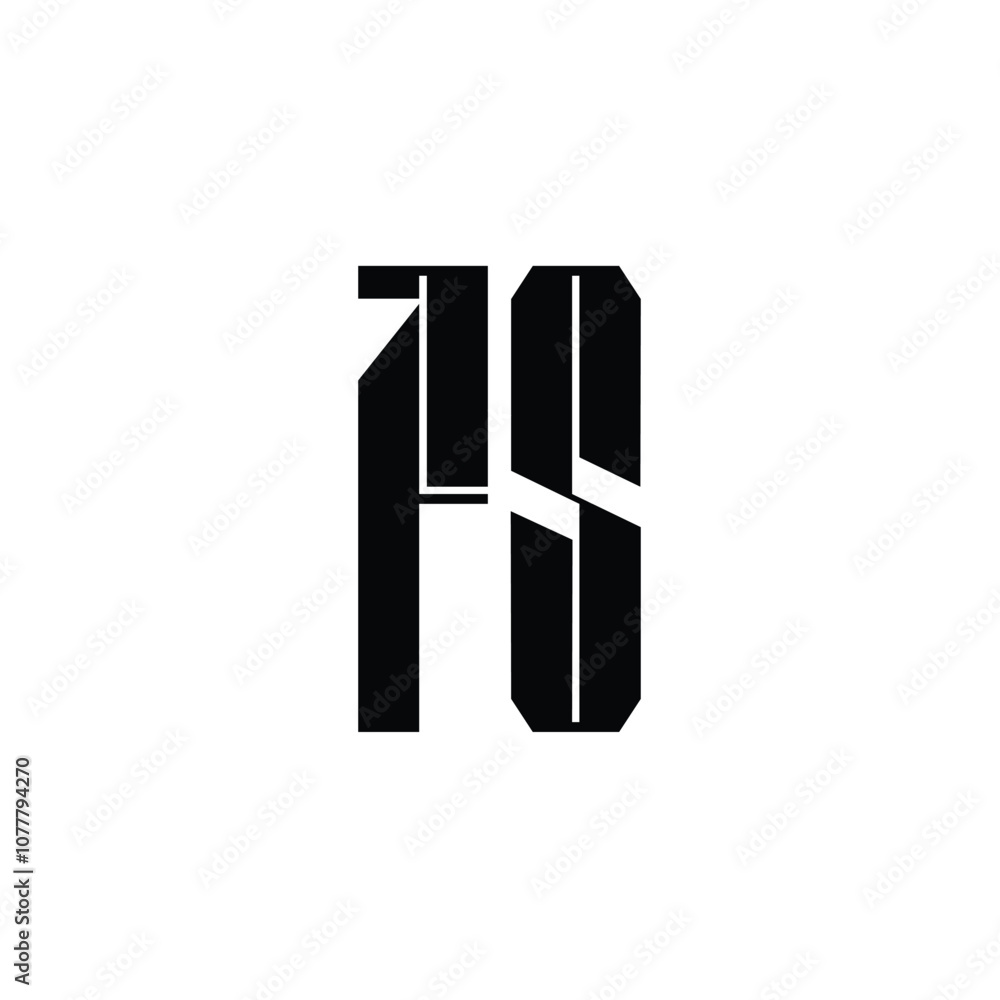 FS monogram logo design letter text name symbol monochrome logotype ...