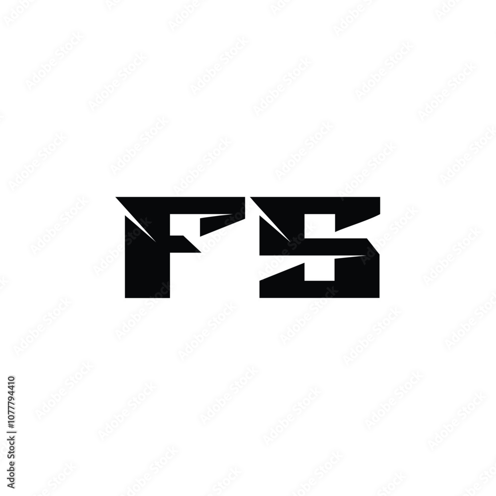 FS monogram logo design letter text name symbol monochrome logotype ...