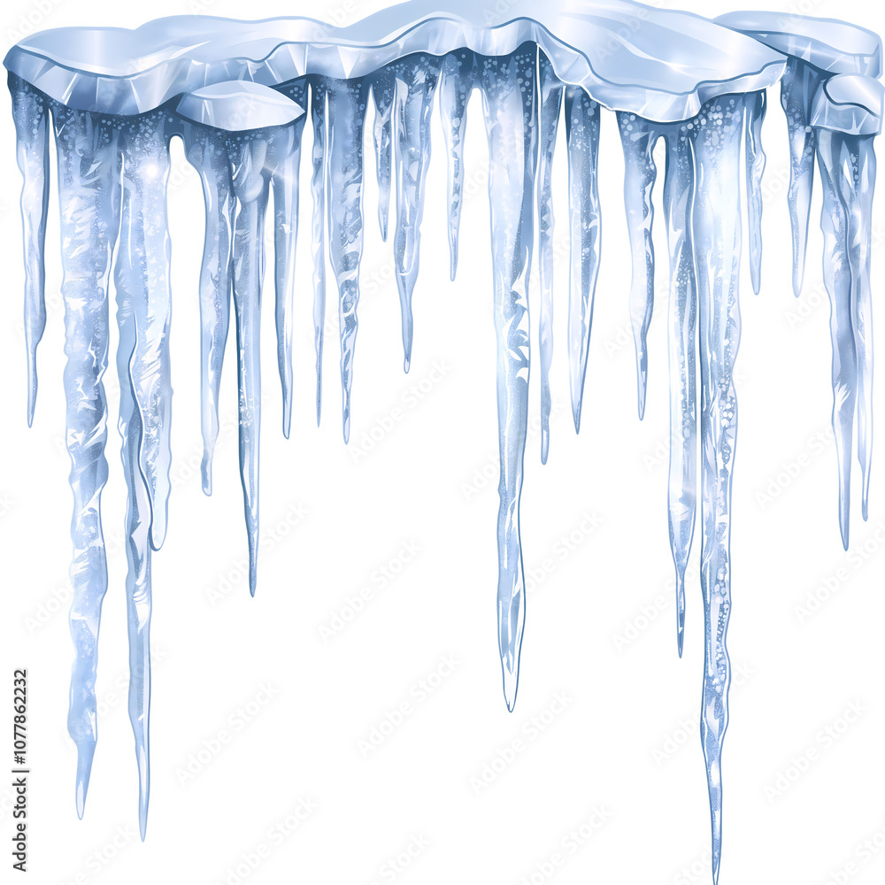 cartoon clipart drawing illustration of Ice flakes on a transparent ...