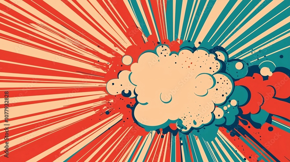 Vivid and dynamic 3D digital with a comic book style pop art explosion ...