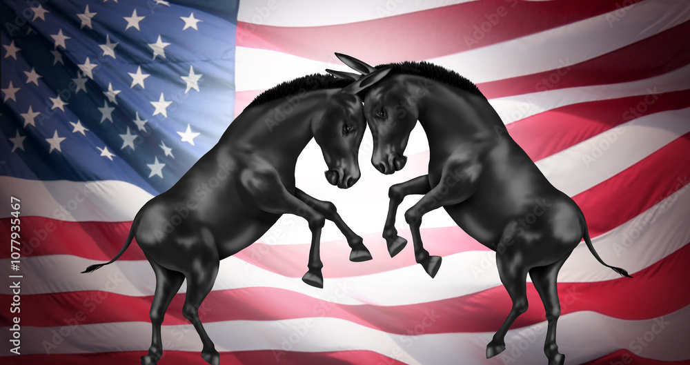 American Left Fighting and US Left-Wing Infighting as two donkey ...