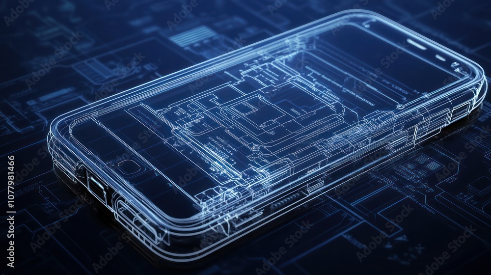 Blueprint of a smartphones wireless charging module, showing the ...