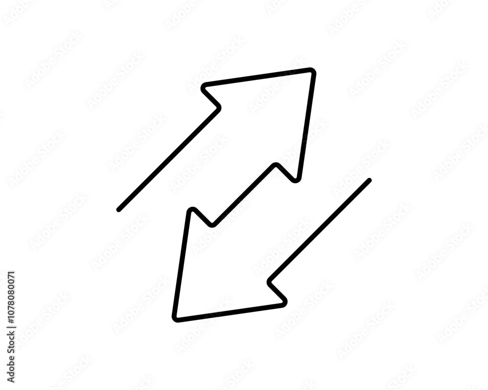 Transfer double arrow icon. Two opposite direction symbol. Exchange ...