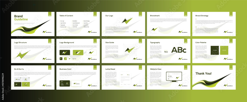 Modern Brand Guidelines landscape layout template. Brand identity ...