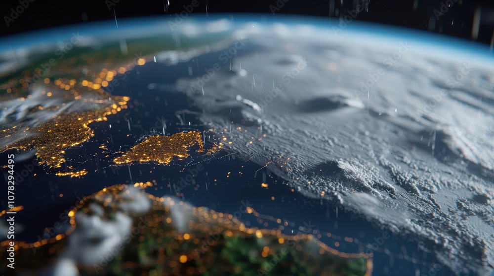 High-definition weather map illustrating , with a marked depression in ...
