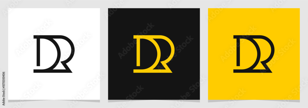 DR or RD Initial Letter Symbol Logo Graphic Design Element , Lettering ...
