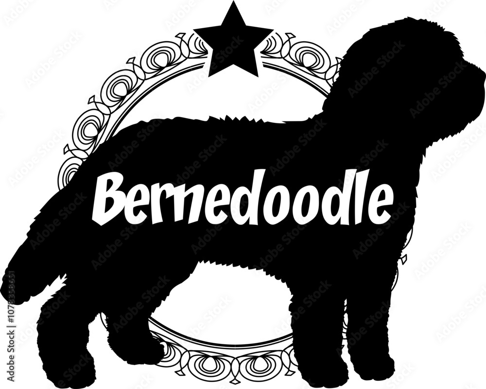 Bernedoodle dog silhouette, dog, dog breeds, logo, vector, silhouette ...