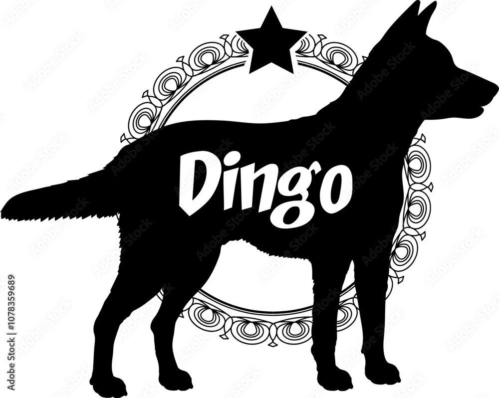 Dingo dog silhouette, dog, dog breeds, logo, vector, silhouette, logo ...